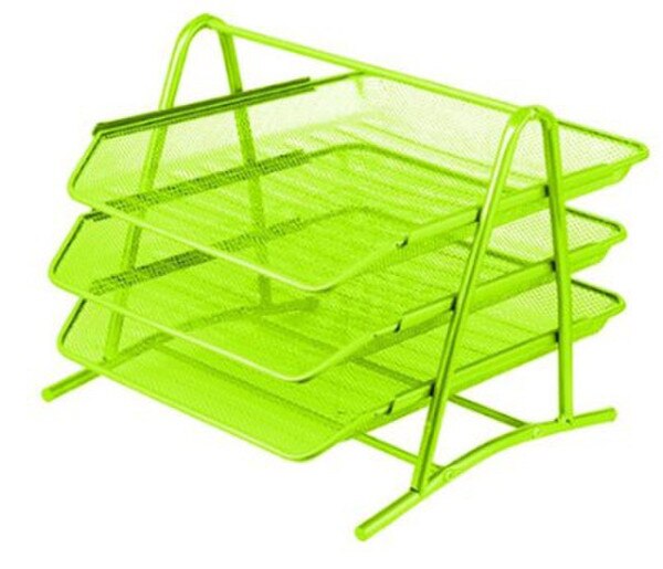 Document Mesh Tray 3 Level Green Color