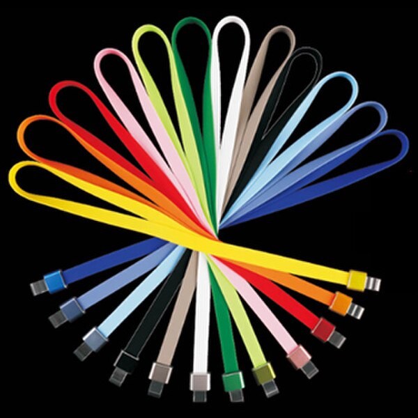 Black Lanyard Fine Stripe for ID Cards