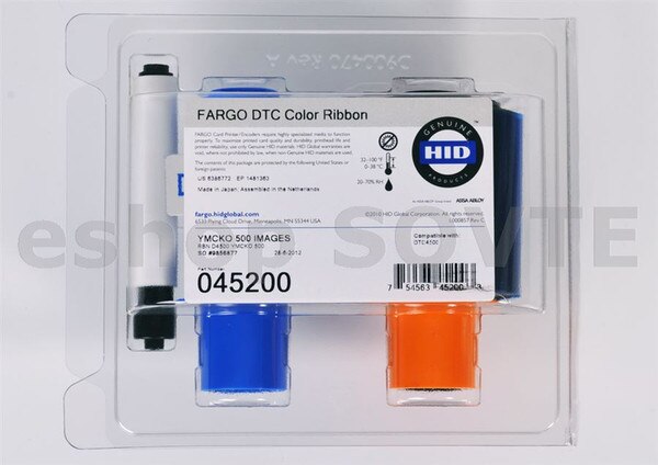 Fargo 045200 YMCKO Full Color Ribbon For DTC4500 With Resin Black And ...