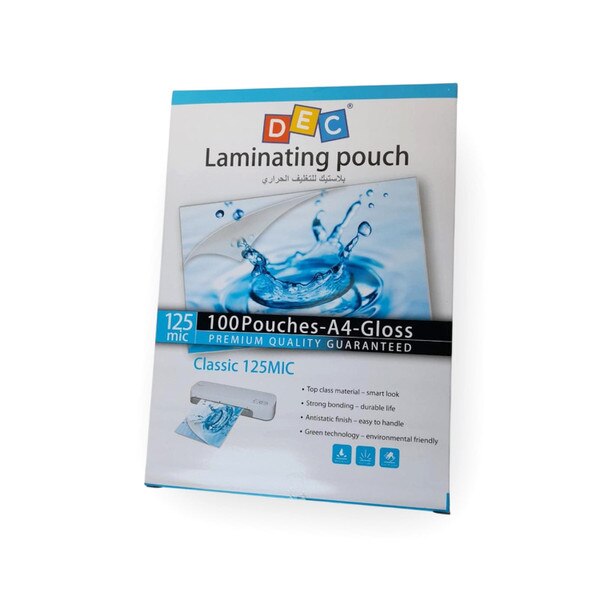 DEC Laminating Pouches 125MIC 216x303mm A4 Pk/100