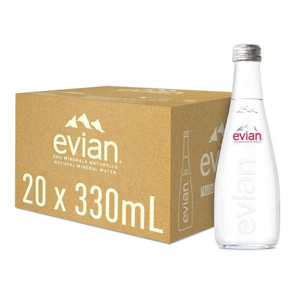 Evian Water Glass Box of 20x0.33 Liters