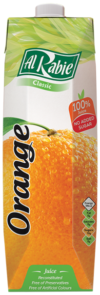 Al Rabie Orange Juice Sugar Free 8x1000ml