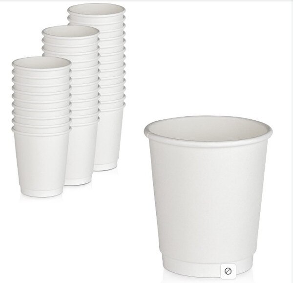 Cappuccino Double Paper Cup 9 OZ 500/Box White