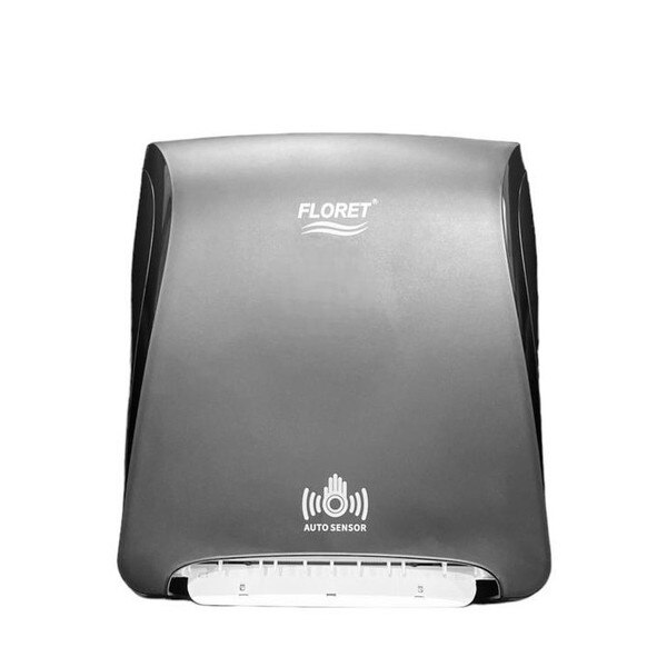 Floret Sensor Auto-Cut Maxi Roll Tissue Dispenser Black with Adapter (2 ...