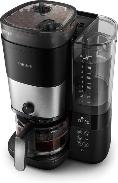 Philips All-in-One Drip Coffee Maker With Grinder, 1000W, 1.25L 15 Cups ...