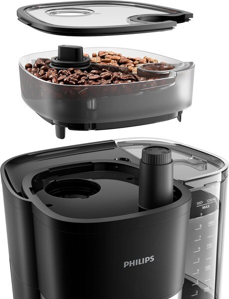 Philips All-in-One Drip Coffee Maker With Grinder, 1000W, 1.25L 15 Cups ...