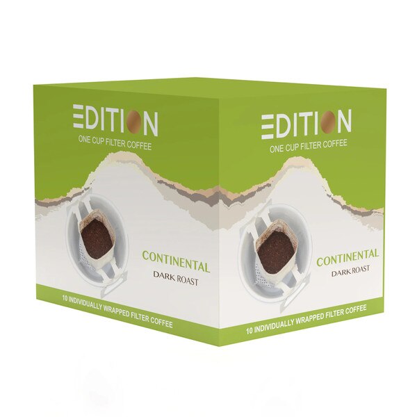 EDITION Dark Roast Drip Ground Coffee Continental Blend - 10 Sachets 100g