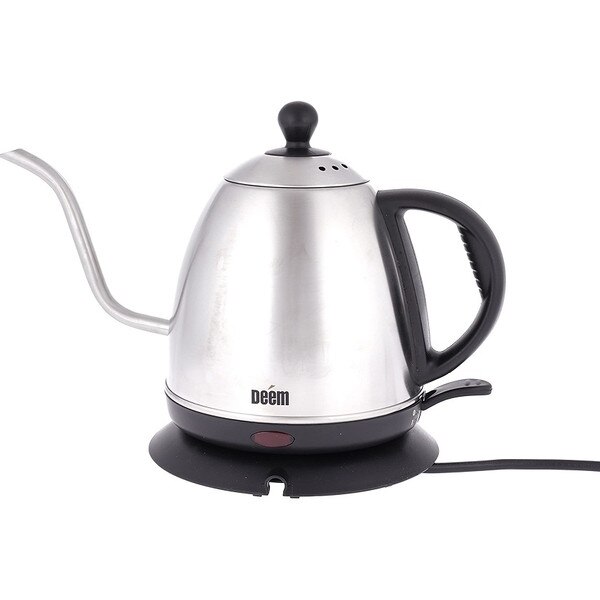 Deem Coffee Drip Electric Kettle 1 Liter With Thermostat, Silver 1800w