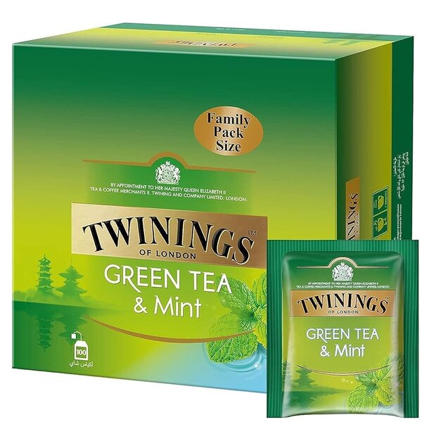 Twinings Tea Green With Mint P/k 100 Bags