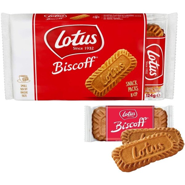 Lotus Biscoff Original Caramelized Snack Pack 2Biscuit x 8 Wrapped 124g ...