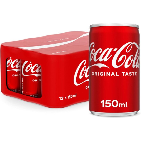 Coca Cola Original Soft Drink 150ml X 12 Can Case