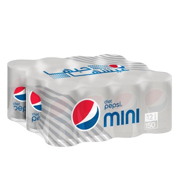 Diet Pepsi Soft Drink 150ml x 12 Mini Can/Case