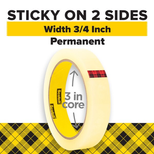 3M Scotch double sided tape, 3/4" x 36 yards