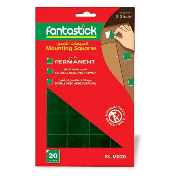 Fantastick Mounting 1 Inch Square - 20 Squares/Pack