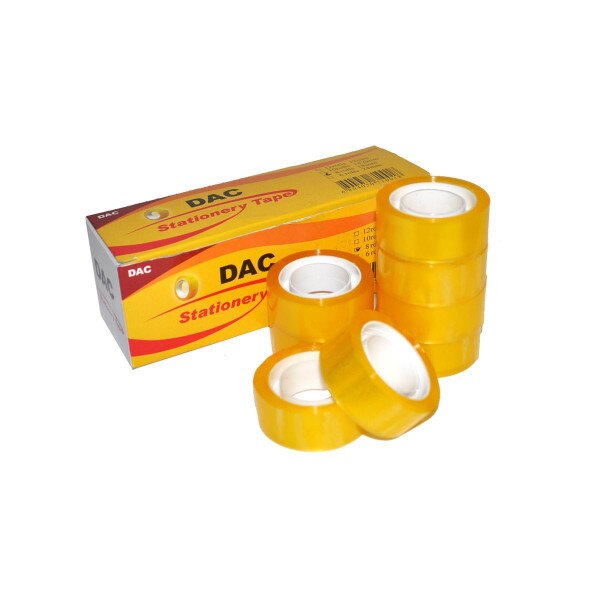 DAC adhesive tape (12mmx20m) clear Pack of 12