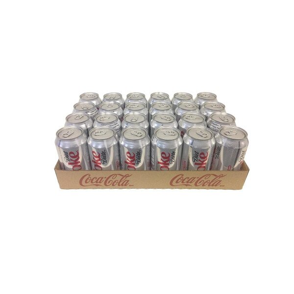 Diet Coca Cola Soft Drink, 355ml x 24 Can/Case