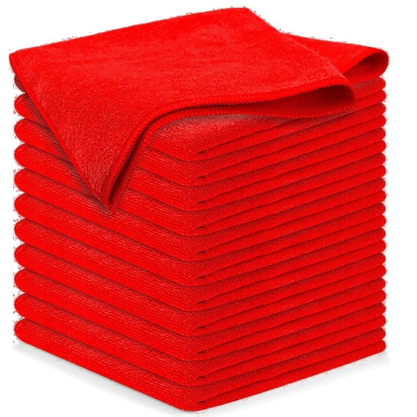 Microfiber Cleaning Cloth 40 x 40cm Pack Of 12 Red