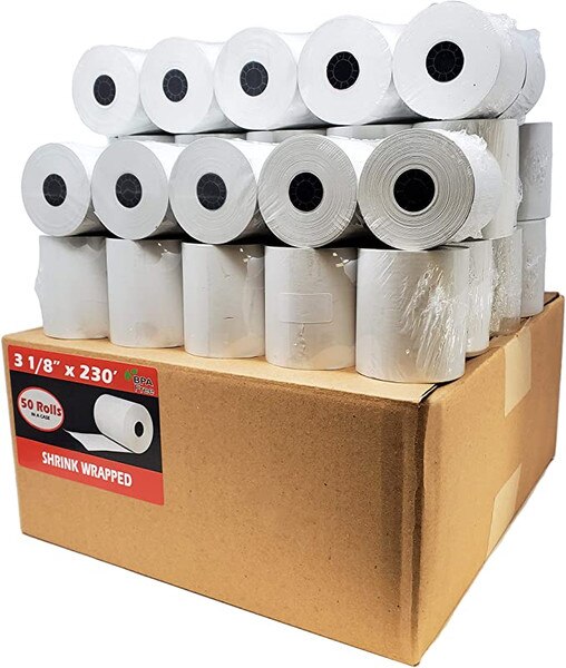 Cash Roll 76mmx70mm 1/2 Inch 3 Ply Color 50 Rolls/ Box
