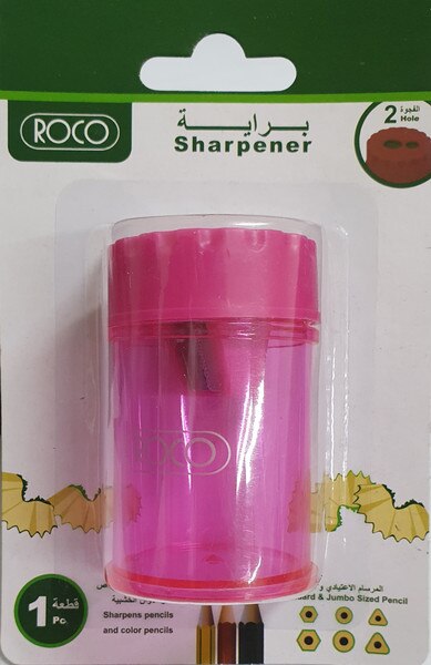 Roco Pocket Sharpener Double Hole Pink