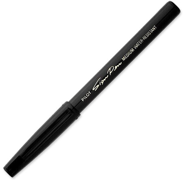 Pilot Sign Pen Medium Tip Black Pack/12
