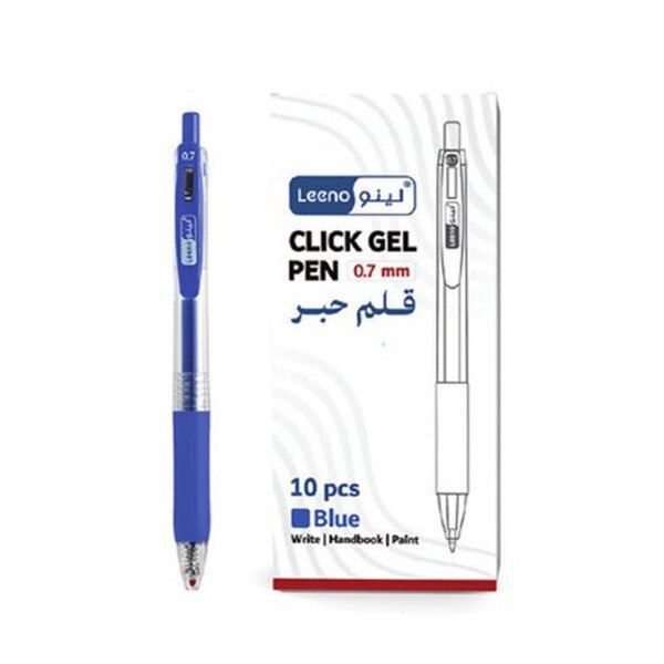 Leeno-Click gel pen blue 0.7mm Pack of 10